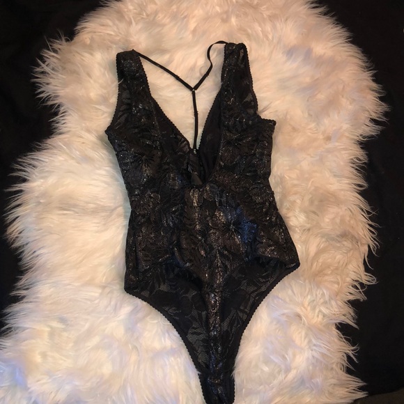 Victoria's Secret | Tops | Victorias Secret Shear Sparkle Lace Bodysuit ...